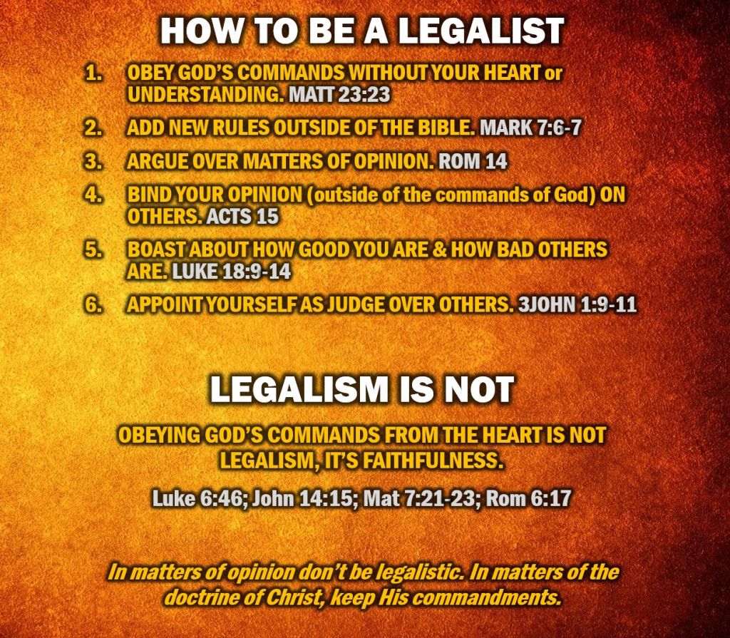 But I’m Not Legalistic About it | Borger church of Christ @ Franklin ...
